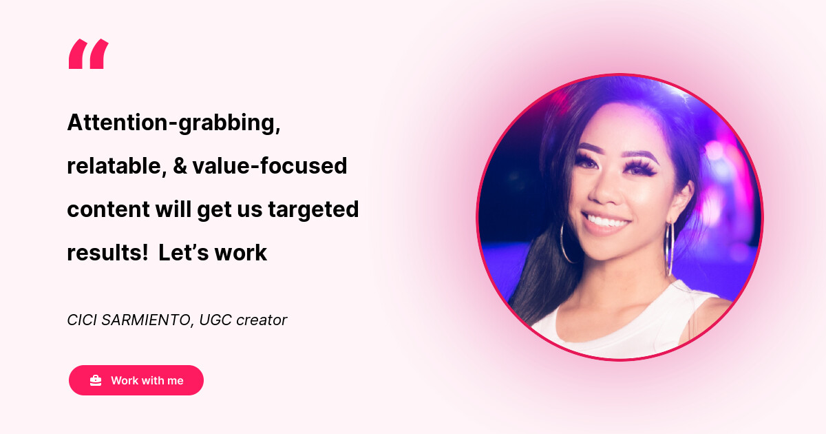 CICI SARMIENTO | TikTok, YouTube, Instagram UGC Creator from California ...